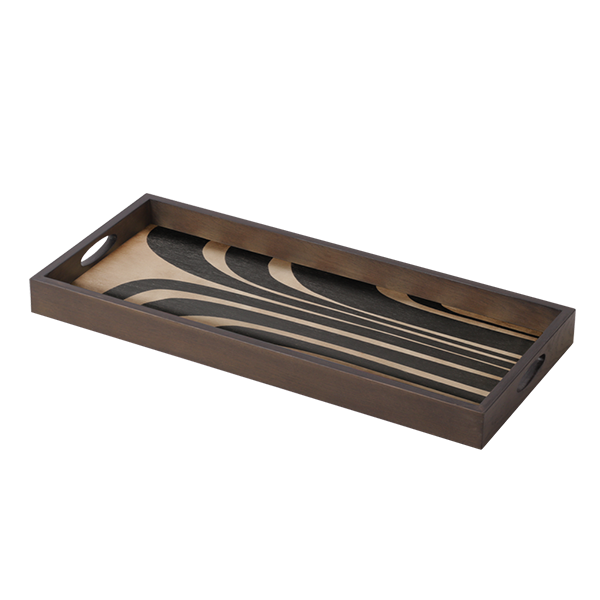 Shop Graphite Curves Wooden Tray | Burke Decor