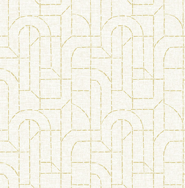 Shop Sample Integrity Yellow Arched Outlines Wallpaper | Burke Decor