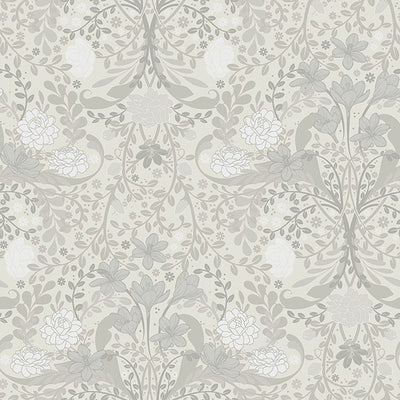 Shop Sample Froso Light Grey Garden Damask Wallpaper | Burke Decor