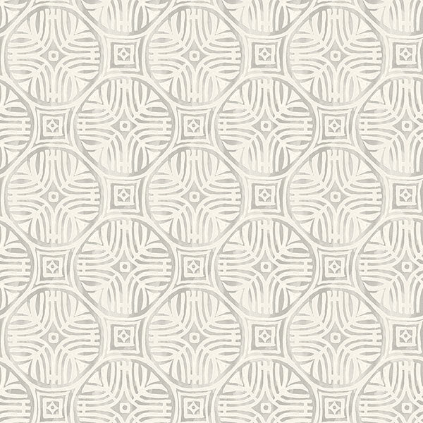 Shop Sample Sandee Grey Medallion Wallpaper | Burke Decor