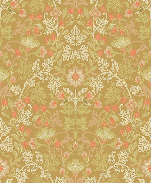Shop Sample Lila Gold Strawberry Floral Wallpaper from the Posy ...