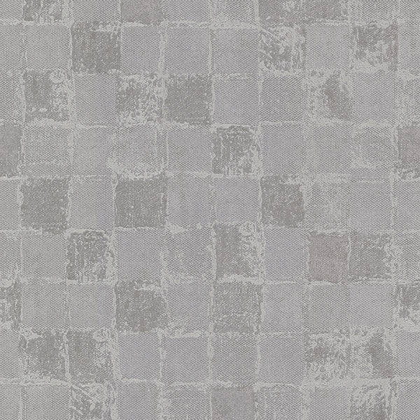 Shop Sample Varak Silver Checkerboard Wallpaper from the Lustre ...
