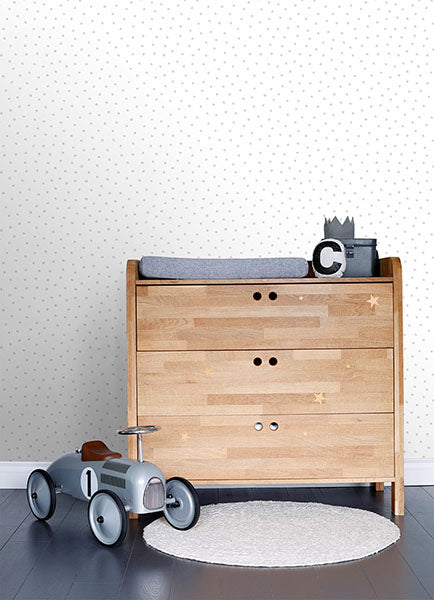 Shop Pixie Grey Dots Wallpaper from the Fable Collection | Burke Decor
