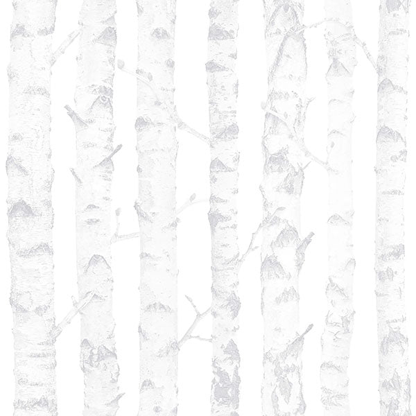 Shop Sample Birdie Grey Birch Wallpaper from the Fable Collection ...