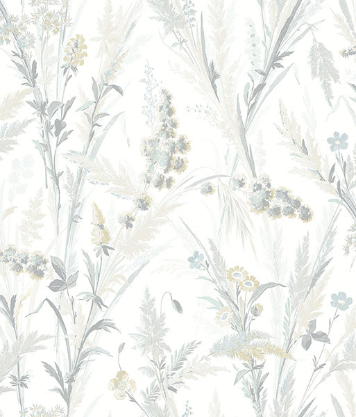 Shop Sample Hillaire Light Blue Meadow Wallpaper from the Delphine Collection | Burke Decor