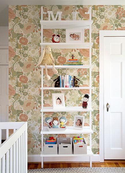 Shop Vaxa Green Rabbits & Rosehips Wallpaper from Briony Collection ...