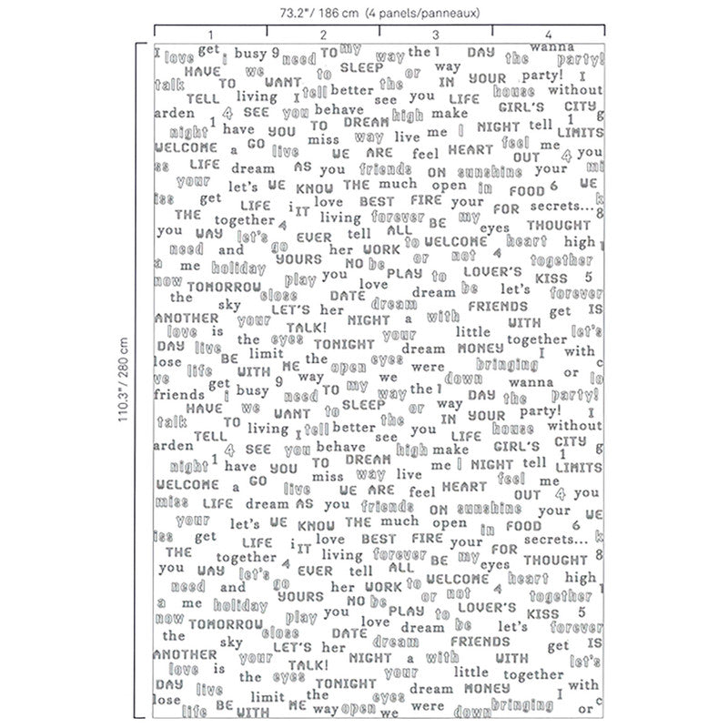 Shop Sample Script Wall Mural in Black/White | Burke Decor