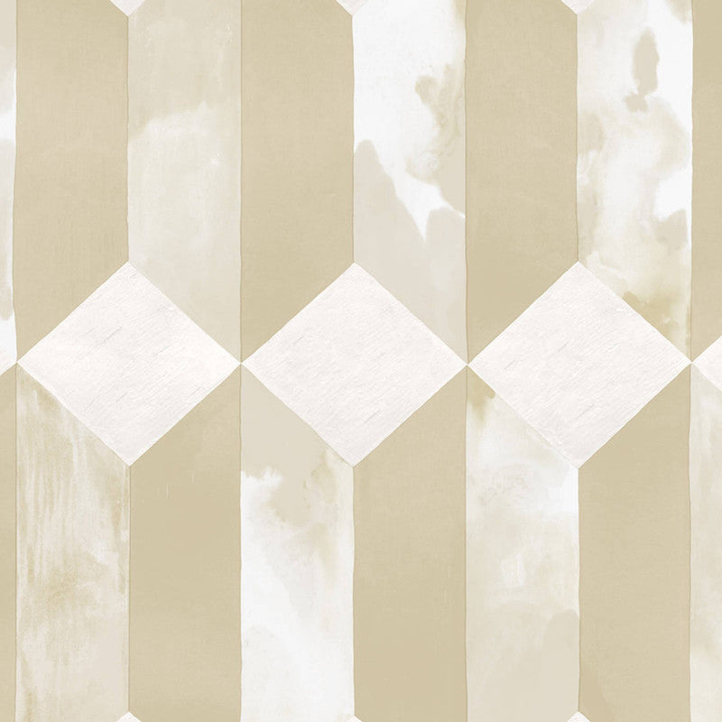 Shop Geo Diamond Modern Wallpaper in Cream/Beige/Gold | Burke Decor
