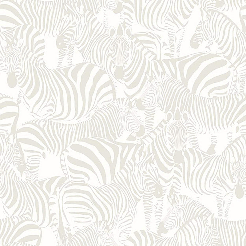 Shop Sample Zebra Collage Wallpaper in Cream/Ivory | Burke Decor