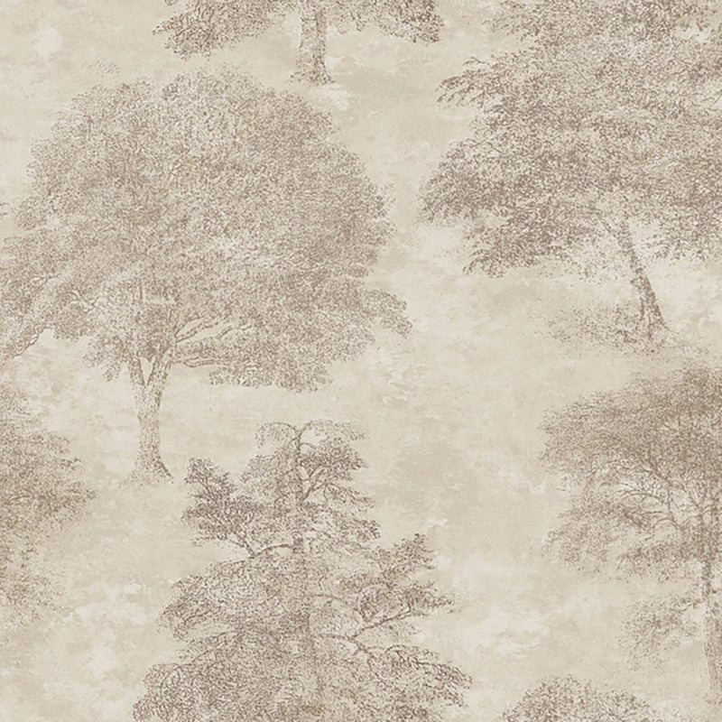 Shop Sample Tree Motif Textured Wallpaper in Light Brown | Burke Decor