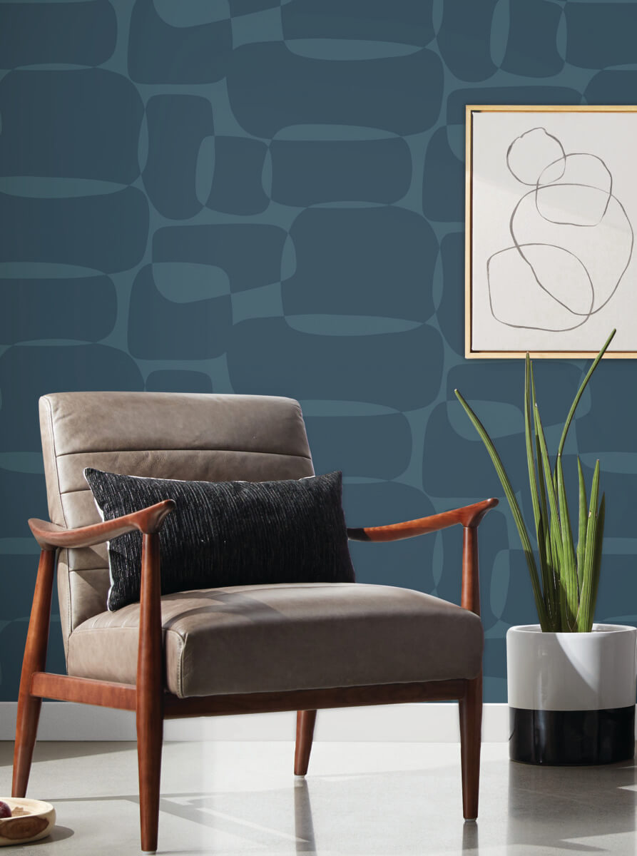 Shop Block Wallpaper in Peacock by Nikki Chu | Burke Decor