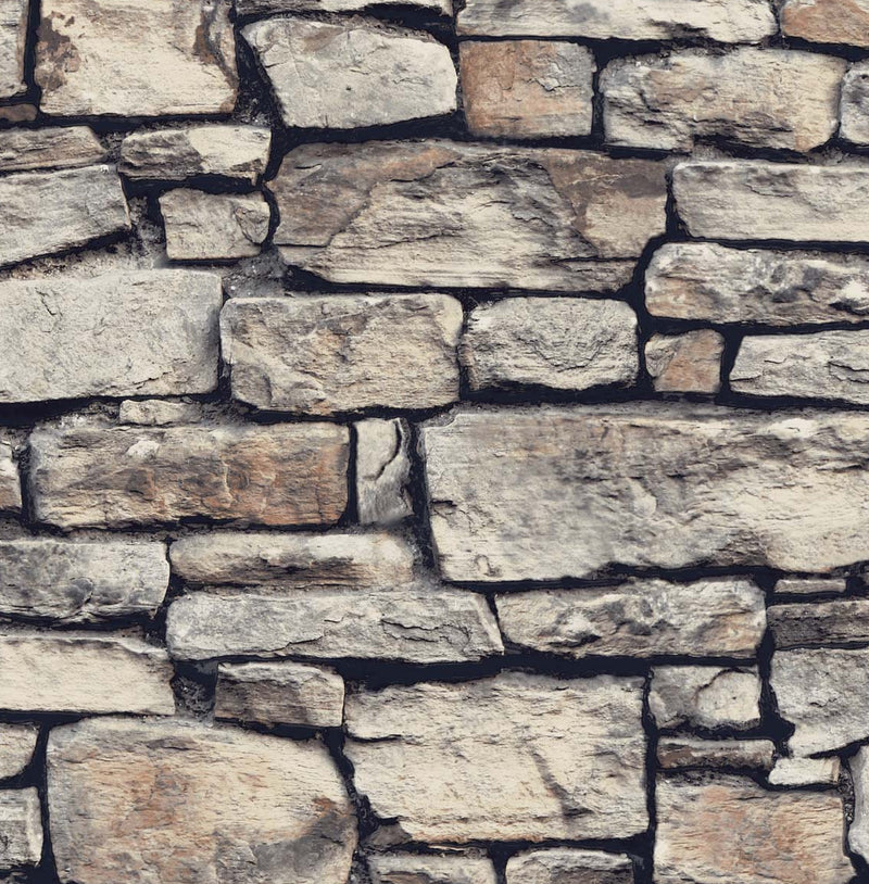 Shop Sample Cornish Faux Stone Wallpaper in Natural | Burke Decor