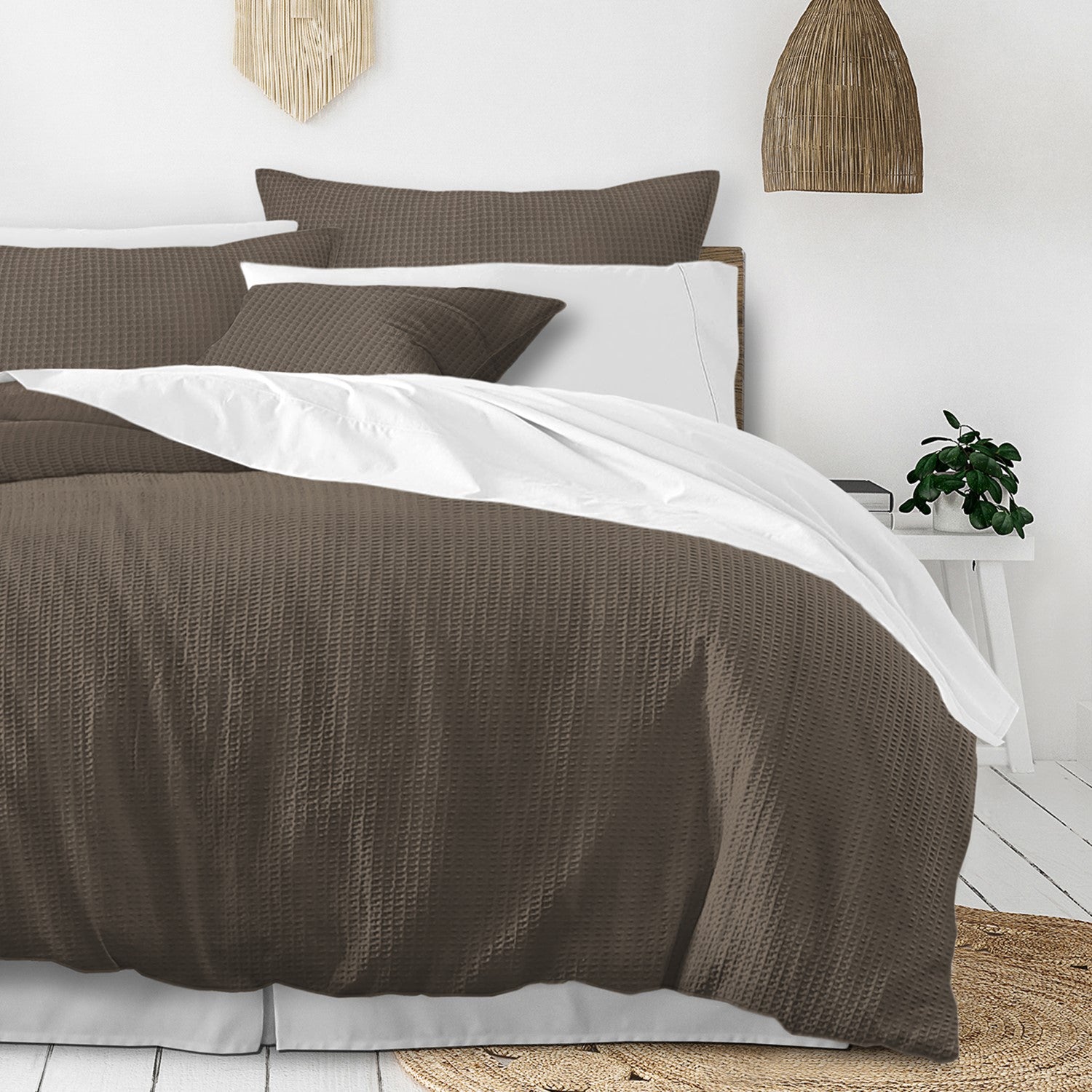 Shop Classic Waffle Mocca Bedding | Burke Decor