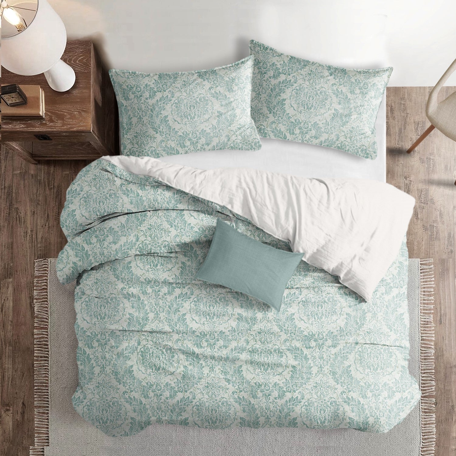 Shop Damaskus Linen Mist Bedding | Burke Decor