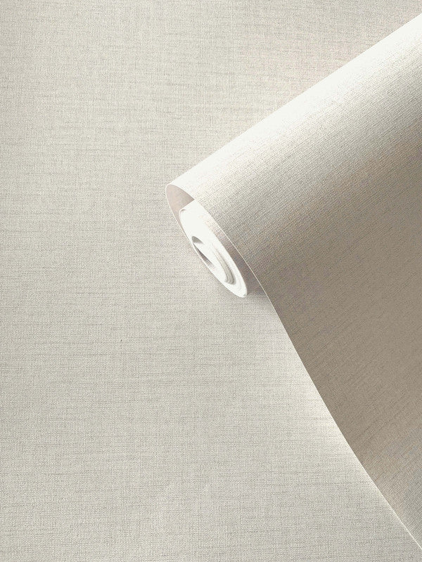 Shop Plain Linen-Effect Wallpaper in Cream | Burke Decor