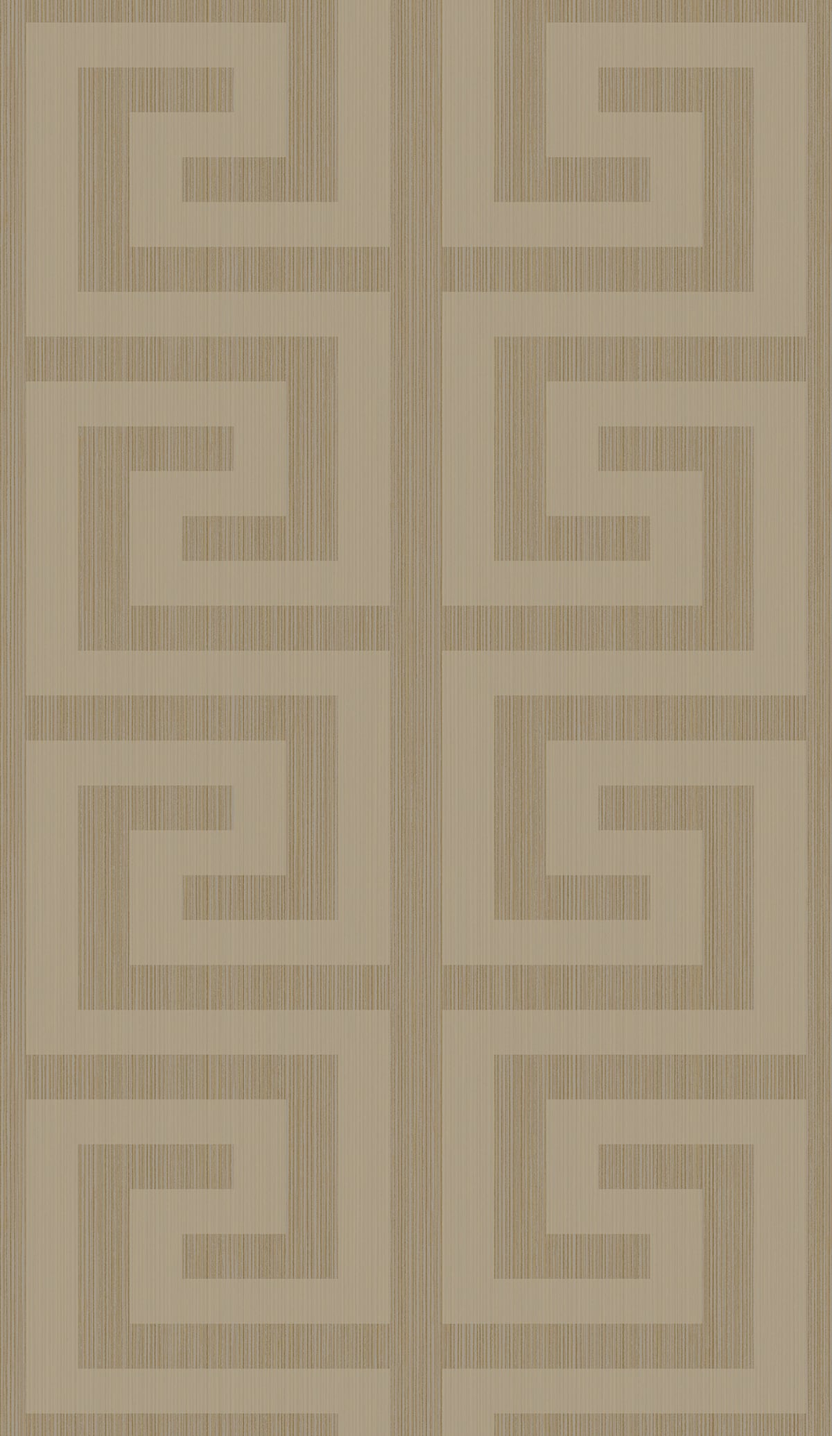 Shop Greek Key Wallpaper in Khaki and Metallic Champagne from the ...