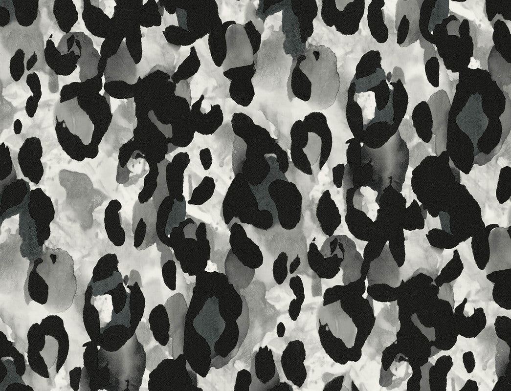 Shop Leopard Print Peel & Stick Wallpaper in Anchored Grey | Burke Decor