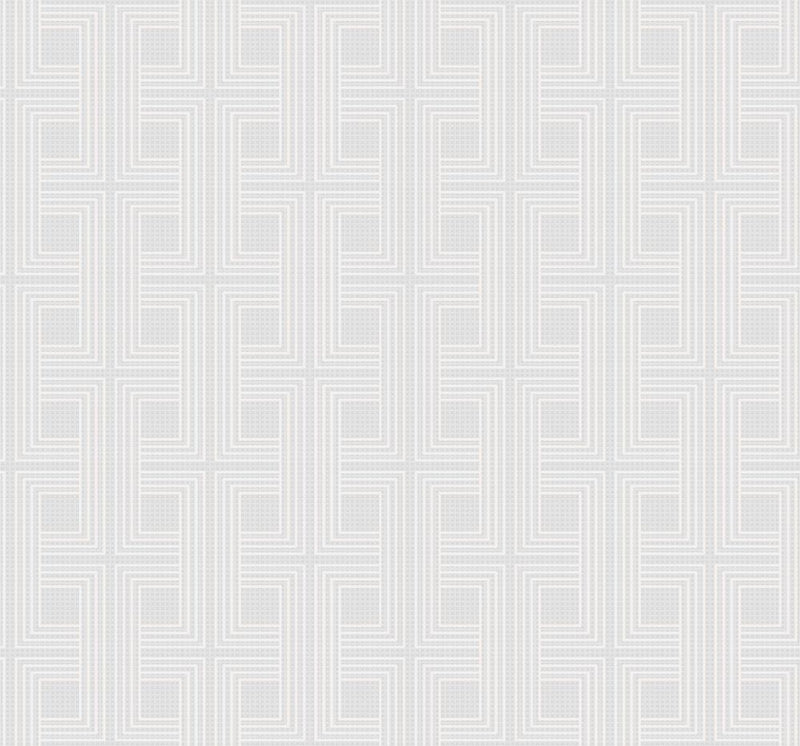 Shop Interlocking Squares Wallpaper in Metallic Pearl and Off-White ...
