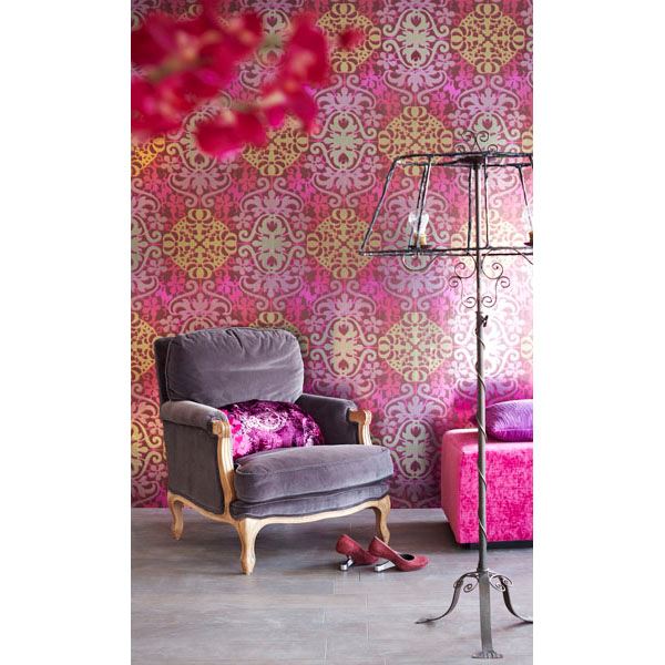 Shop Javay Magenta Abstract Suzani Wall Mural by Eijffinger for ...