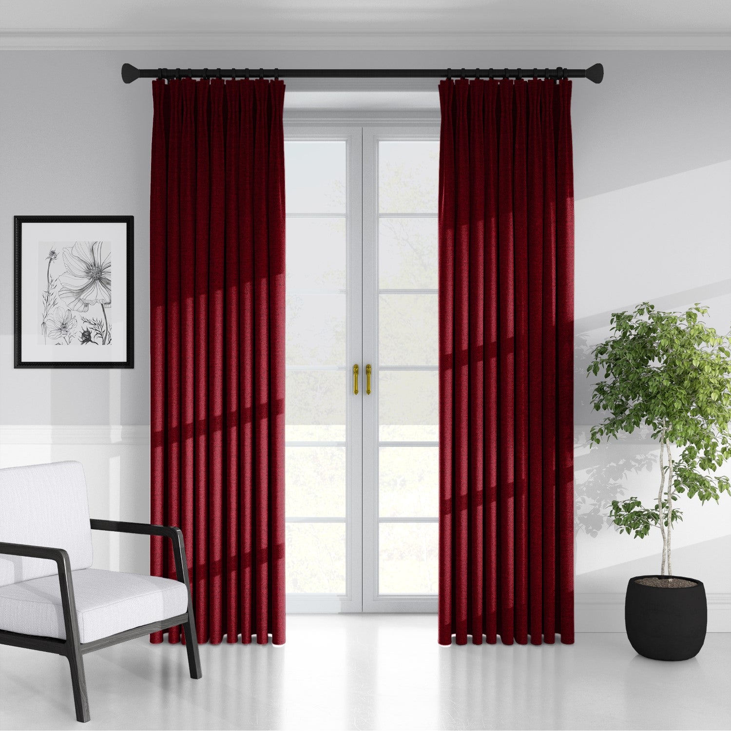 Shop Juno Velvet Red Drapery | Burke Decor
