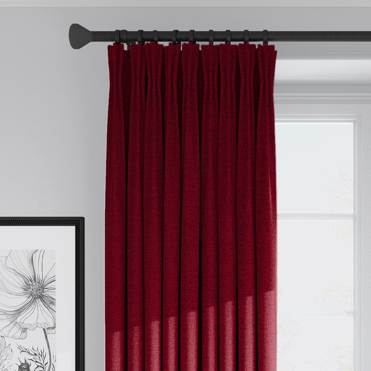 Shop Juno Velvet Red Drapery | Burke Decor
