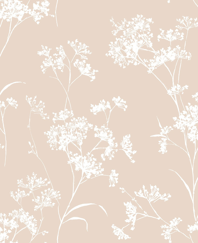 Shop Sample Floral Mist Peel & Stick Wallpaper in Peach Petal | Burke Decor