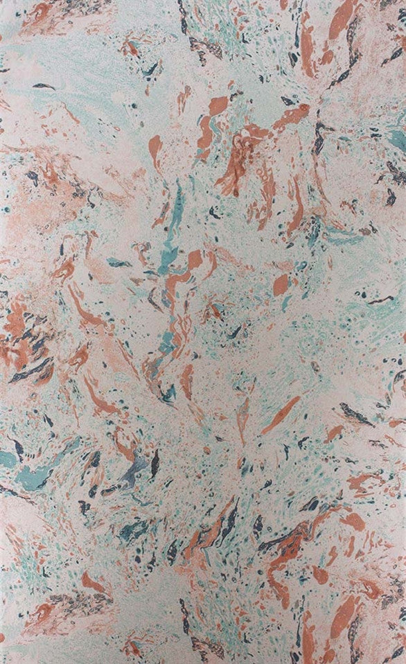 Shop Sample Makrana Wallpaper in Saffron and Turquoise by Matthew ...