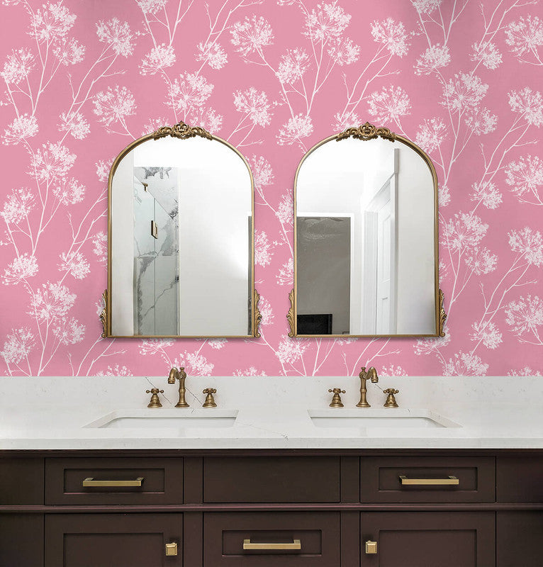 Shop One O'Clocks Peel & Stick Wallpaper in Pink | Burke Decor