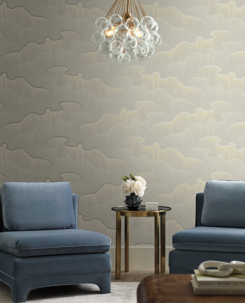 Shop Moonlight Pearls Wallpaper in Light Taupe from the Modern Nature ...