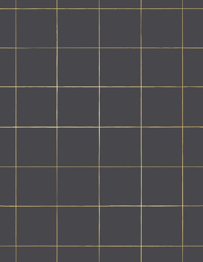 Shop Sample Pascal Wallpaper in Gold on Charcoal | Burke Decor