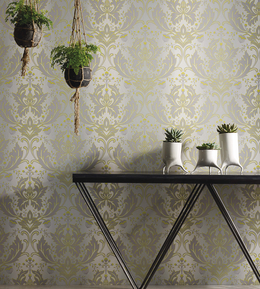 Shop Viceroy Wallpaper in Silver by Matthew Williamson for Osborne ...