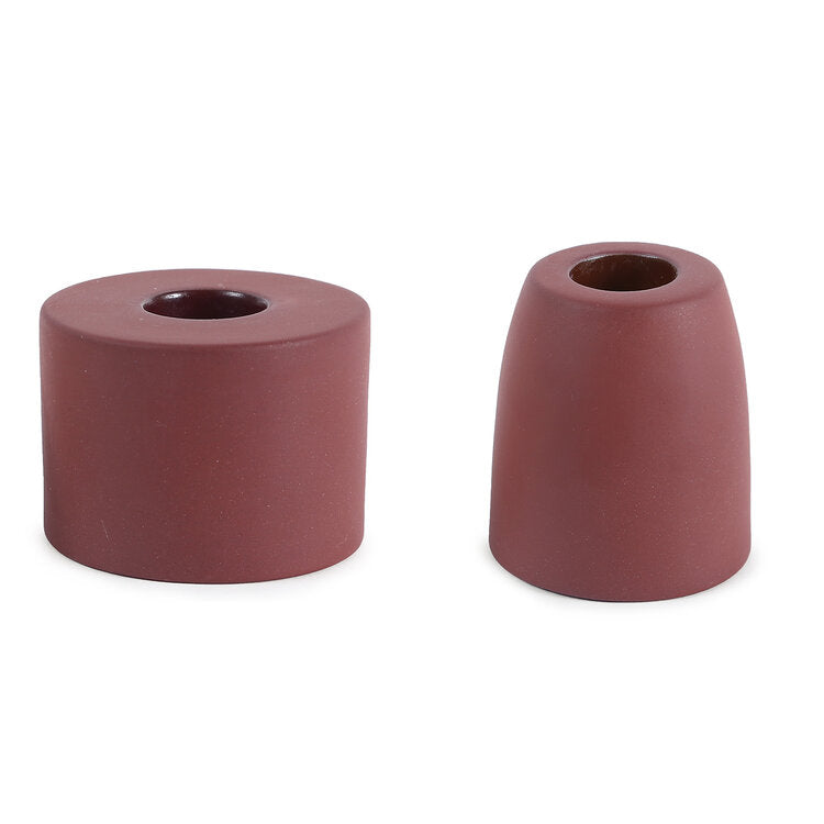 Shop Petite Ceramic Taper Holders in Earth | Burke Decor