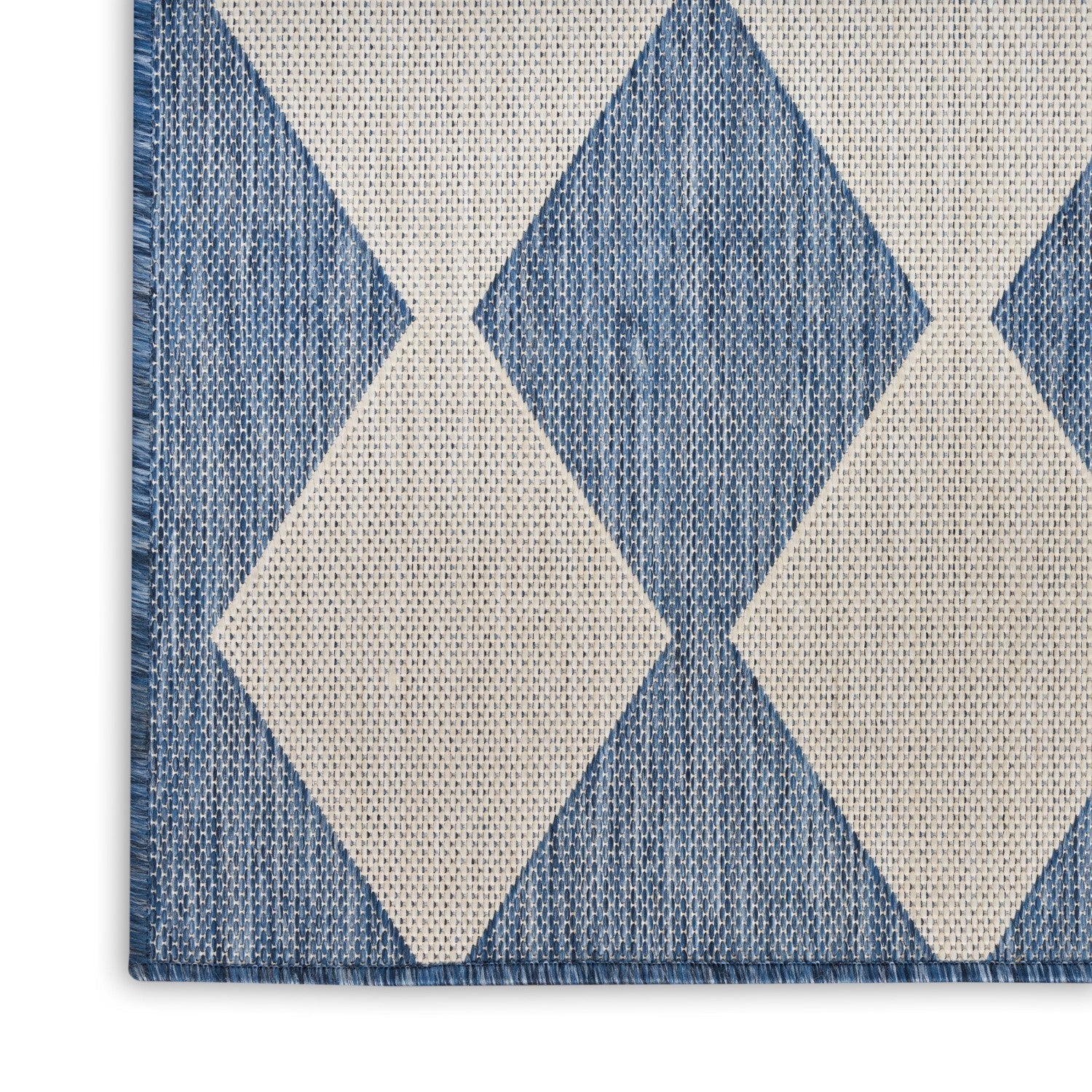 Shop Positano Indoor/Outdoor Navy Blue Geometric Rug | Burke Decor