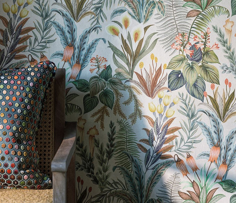 Shop Rhapsody Calla Lily Azure Wallpaper | Burke Decor